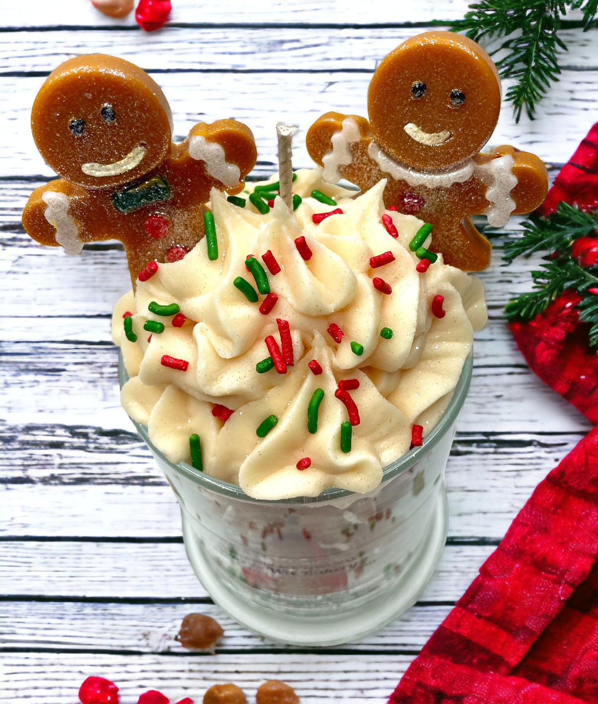 Gingerbread Man Candle. Large 13oz. Soy Candle/Strong Scented Wax/Gift